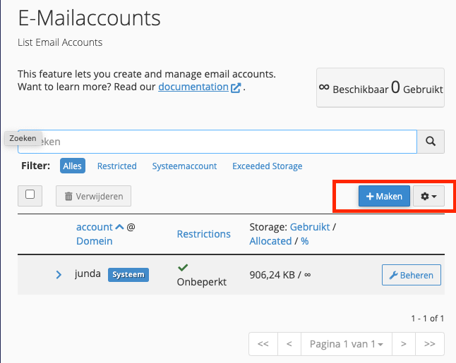 E-mailadres aanmaken - Junda