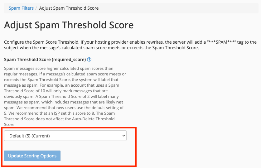 SpamFilter configureren - Junda